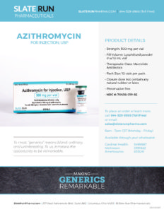 Azithromycin_SlateRun_Product_Sheet | Slate Run Pharmaceuticals